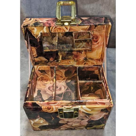 Bags | Vintage 9s Floral Decoupage Train Case | Poshmark